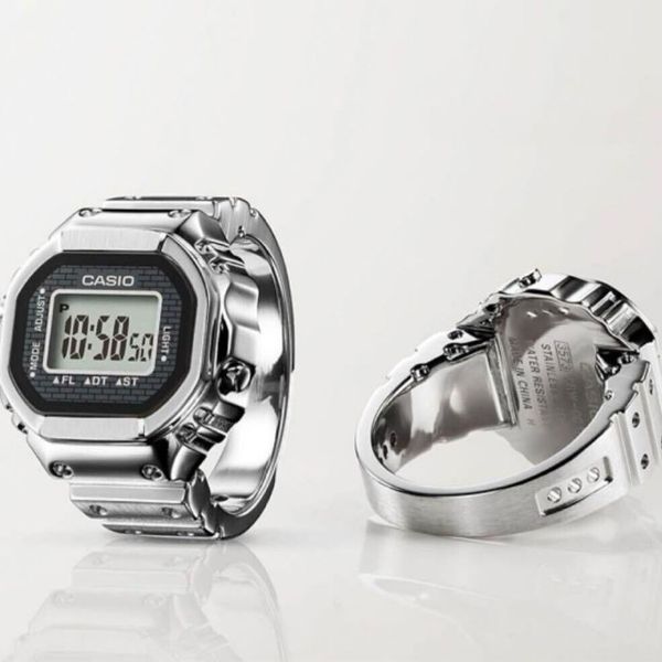 Casio Ring Watch 50th Anniversary Silver CRW-001-1JR w/Size adjusting ...