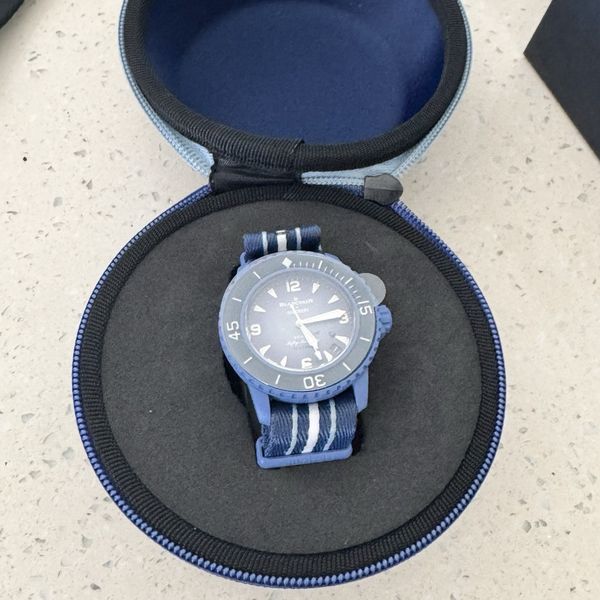 Blancpain/ Swatch Scuba Fifty Fathoms Atlantic Ocean Blue SO35A100 ...