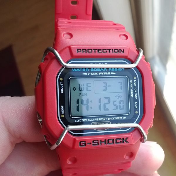 SOLD: CASIO G SHOCK DW-5600ED W/ SILVER BULL BARS AND DW-6100 BLACK ...