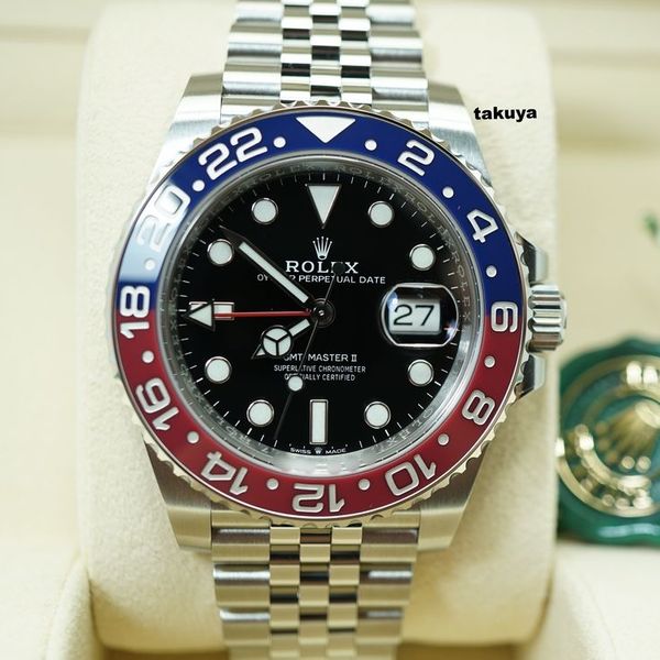 FSOT:BNIB Rolex 126710BLRO PEPSI GMT MASTER II RED & BLUE JUBILEE BASEL ...