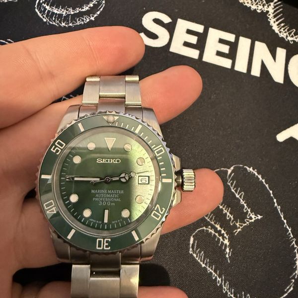 Seiko Mod Green Hulk Submariner Oyster Stainless Steel Nh35a ...