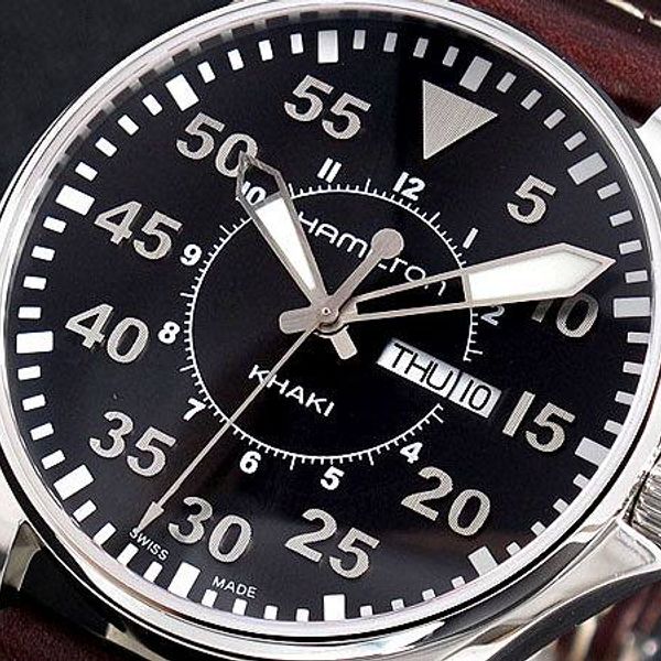 Watch HAMILTON men's KHAKI Hamilton khaki pilot H64611535 | WatchCharts ...