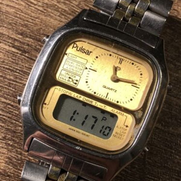 Vintage PULSAR Watch By Seiko Retro Ana-Digi Dual Time Wristwatch New ...