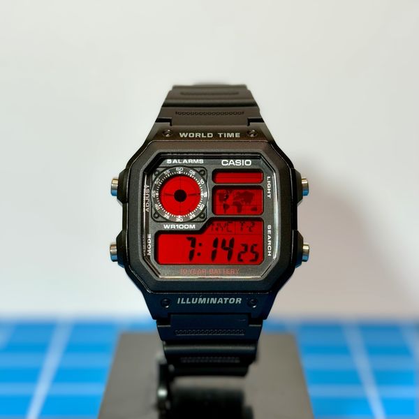 Casio Royale "Ruby Red" Custom Casio Royale AE1200 LCD Digital World ...