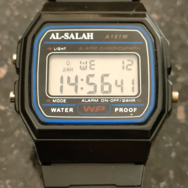 1990s Very Rare Casio AL-SALAH Alarm Chronograph Digital Islamic Watch ...