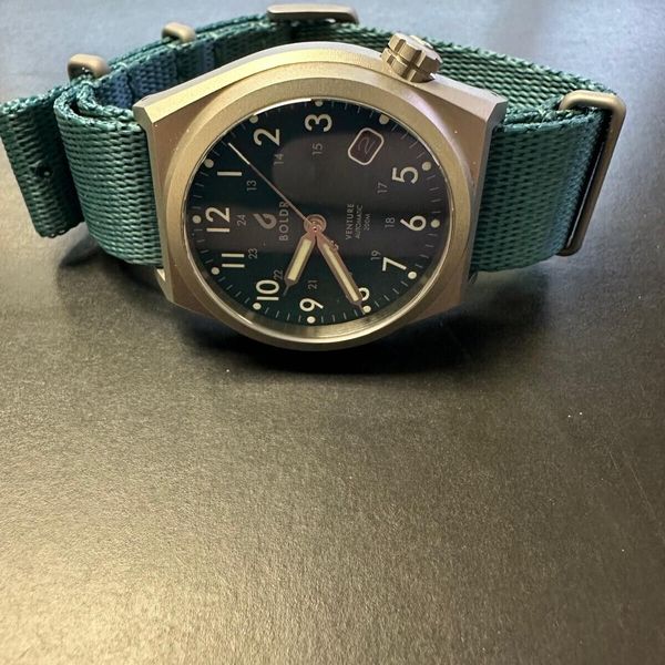 Venture Blue Fuel 38mm Titanium Boldr Supply Co. Field Watch ...