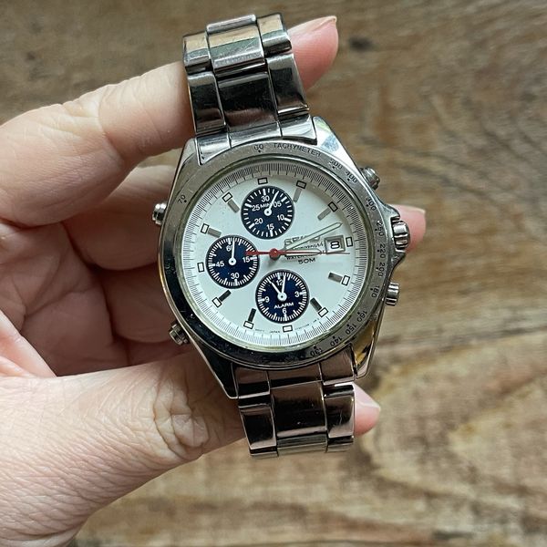 Seiko Chronograph Wr50m Mens Quartz Watch With Date For Repair And ...