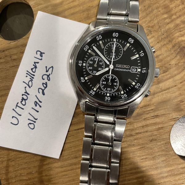 [WTS] 2002 Seiko Quartz Chronograph Inky Black Dial Men's Wrist-Watch ...