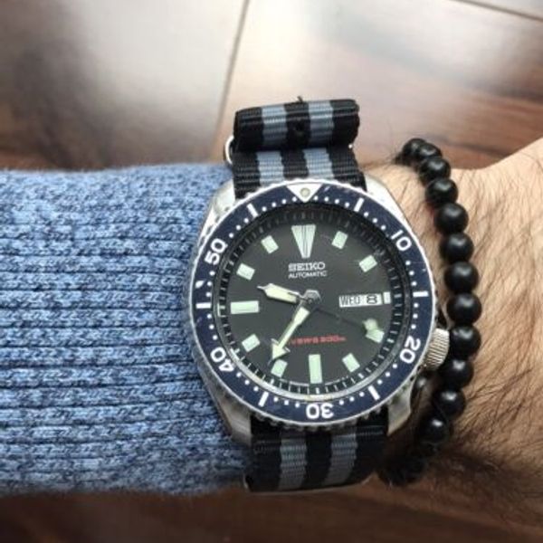 Vintage Seiko SKX173 Mens Black Automatic Diver Watch Singapore SKX007 ...