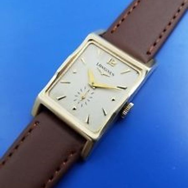 【送料無料】vintage 1940 mans longines harrison 14kt solid gold hand winding ...