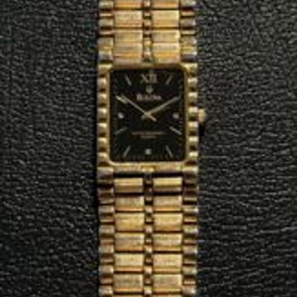 Vintage Bulova 18K Mens Watch 9063 5020 Swiss A Wristwatch ...