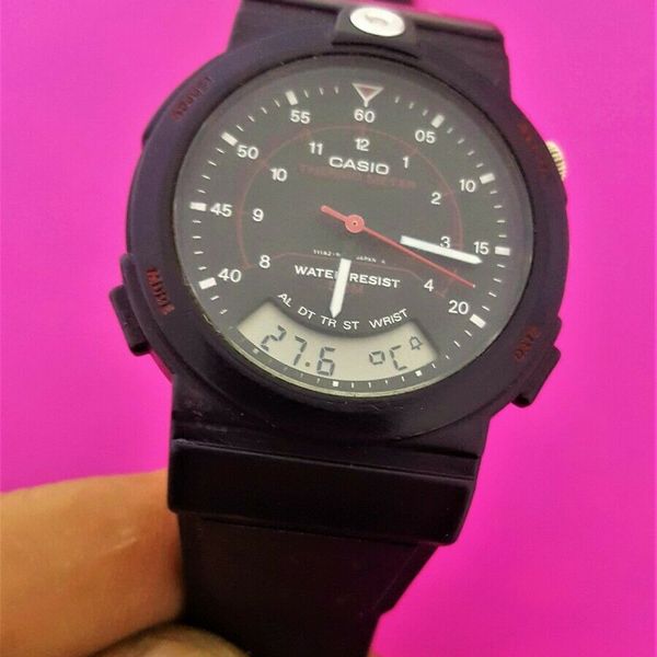 Vintage Casio Aw-10 Digital Thermometer Men's Wrist Watch From 1980s ...