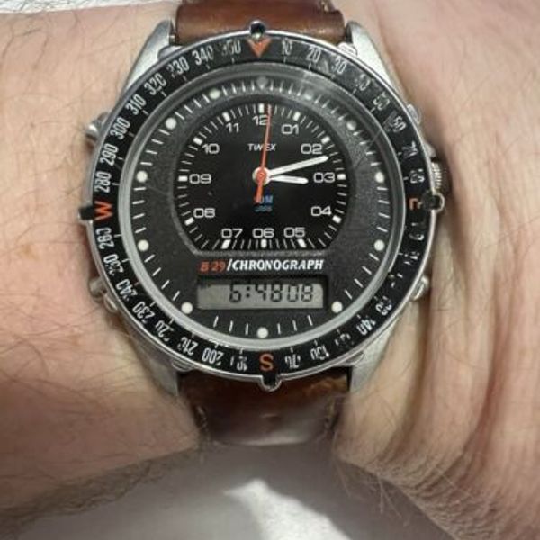 Timex B-29/Chronograph 396 V Cell Analog Digital Men's Watch New ...