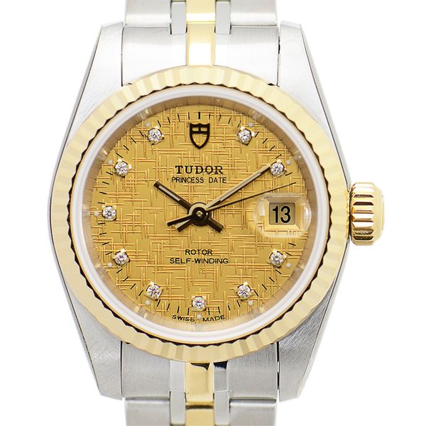 [New] TUDOR Tudor Princess Date 92413-62433-10DI-CHCL 10P Diamond SS ...