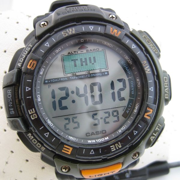 CASIO PROTREK WATCH PRG 40 2271 DIGITAL MENS TRIPLE SENSOR JAPAN GENUINE RARE | WatchCharts ...