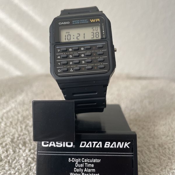 Casio Databank Calculator CA53W-1 Black - Case and Band, Men's Watch ...