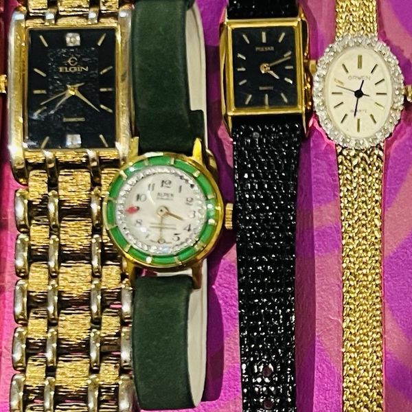 12 VINTAGE WATCHES- Norbee, Suzanne Somers, Elgin, Alpen 17 Jewel ...
