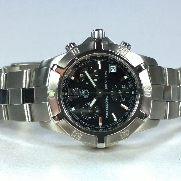 TAG Heuer 2000 Gents Exclusive Quartz Chrono Black Dial with Date Boxes & Books | WatchCharts ...