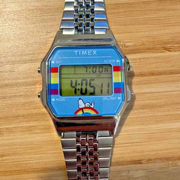 Timex Peanuts Snoopy Digital Watch with Metal Band | WatchCharts ...