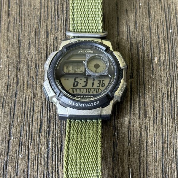 CASIO Illuminator 3198 AE-1000W Alarm Quartz Digital Men's Watch Works ...