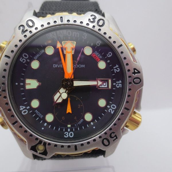CITIZEN PROMASTER AQUALAND 5812-F80014 DIVER 200M DATE SS QUARTZ MENS ...
