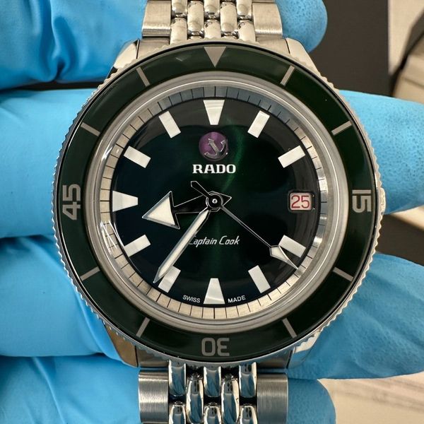 Rado Captain Cook Automatic Green Dial Men's Watch R32505313 NEW ...