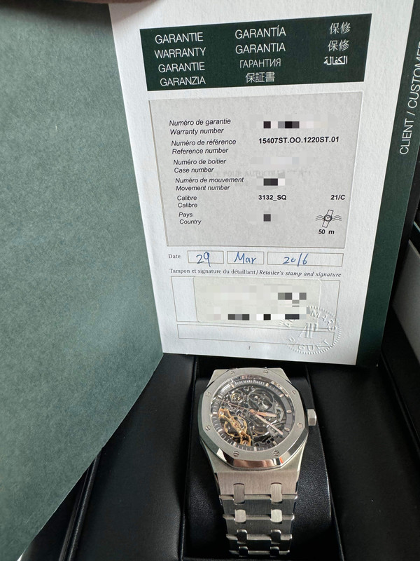 FS:Audemars Piguet Royal Oak 15407ST OPENWORK SKELETON 2016 Full set ...