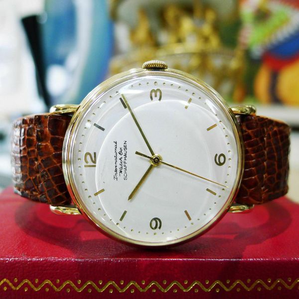 IWC INTERNATIONAL WATCH CO SCHAFFHAUSEN 18K YELLOW GOLD HAND WIND WATCH ...