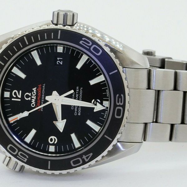 Omega Seamaster Planet Ocean SS 45mm automatic men's watch w/ceramic ...
