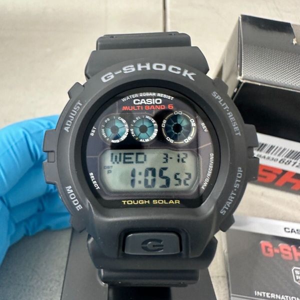 Casio G-Shock Men's Tough Solar Atomic Black Resin Band 50mm Watch ...