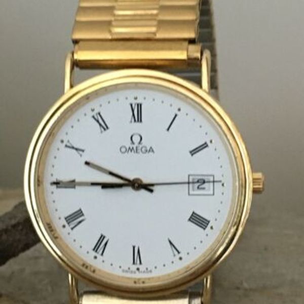 Lovely Vintage Omega 18k Gold Quartz Men’s Watch Cal 1530 With Box ...