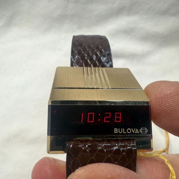 Bulova Computron Driver LED watch, complete set, NOS, works well ...