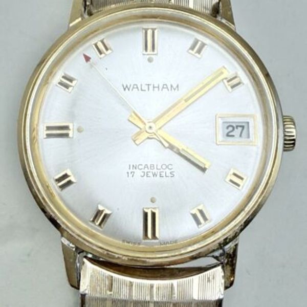 Vintage Waltham Incabloc 17j Menâ s Watch 10k G.F Top Caps Sunburst Dial Running | WatchCharts ...