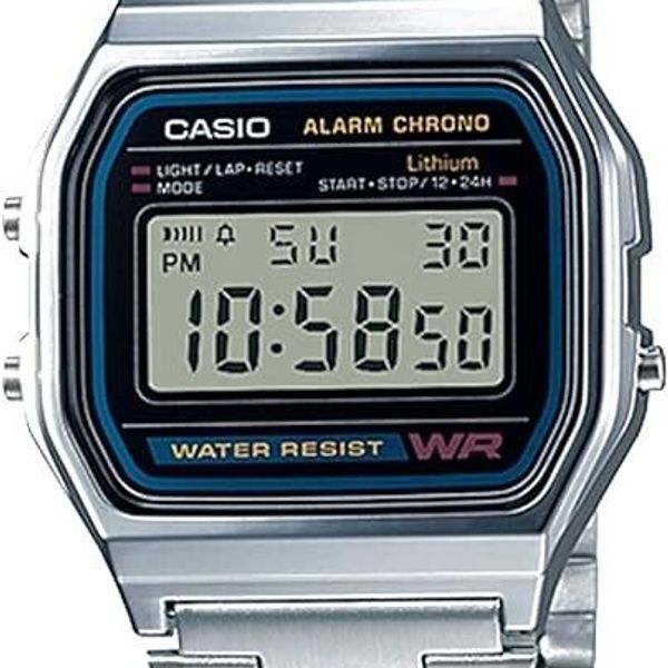 Casio A158W-1 Men's Watch Classic Digital Dial Stainless Steel Bracelet | WatchCharts Marketplace