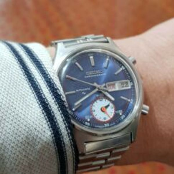 Vintage Seiko Men's Chronograph Watch model 7016-8001 Rare Blue Dial ...