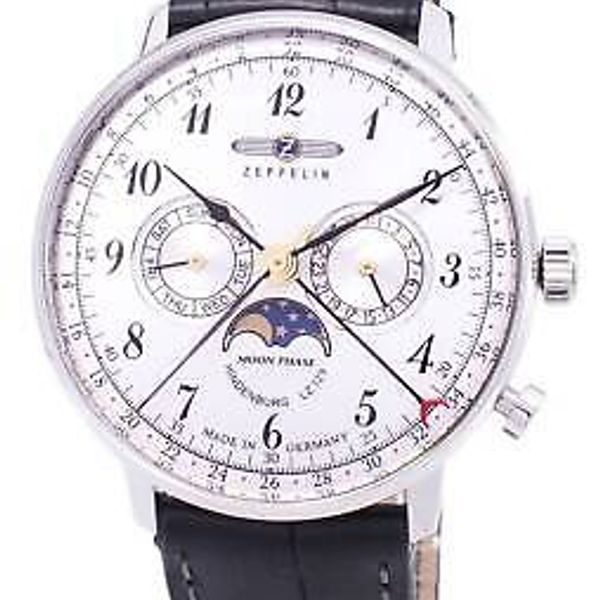 Zeppelin LZ 129 Hindenburg Moon Phase Hesalite Crystal 70361 30M Mens ...