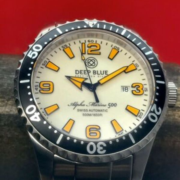 Deep Blue Alpha Marine 500 T100 Swiss ETA Automatic Full Lume Dial ...