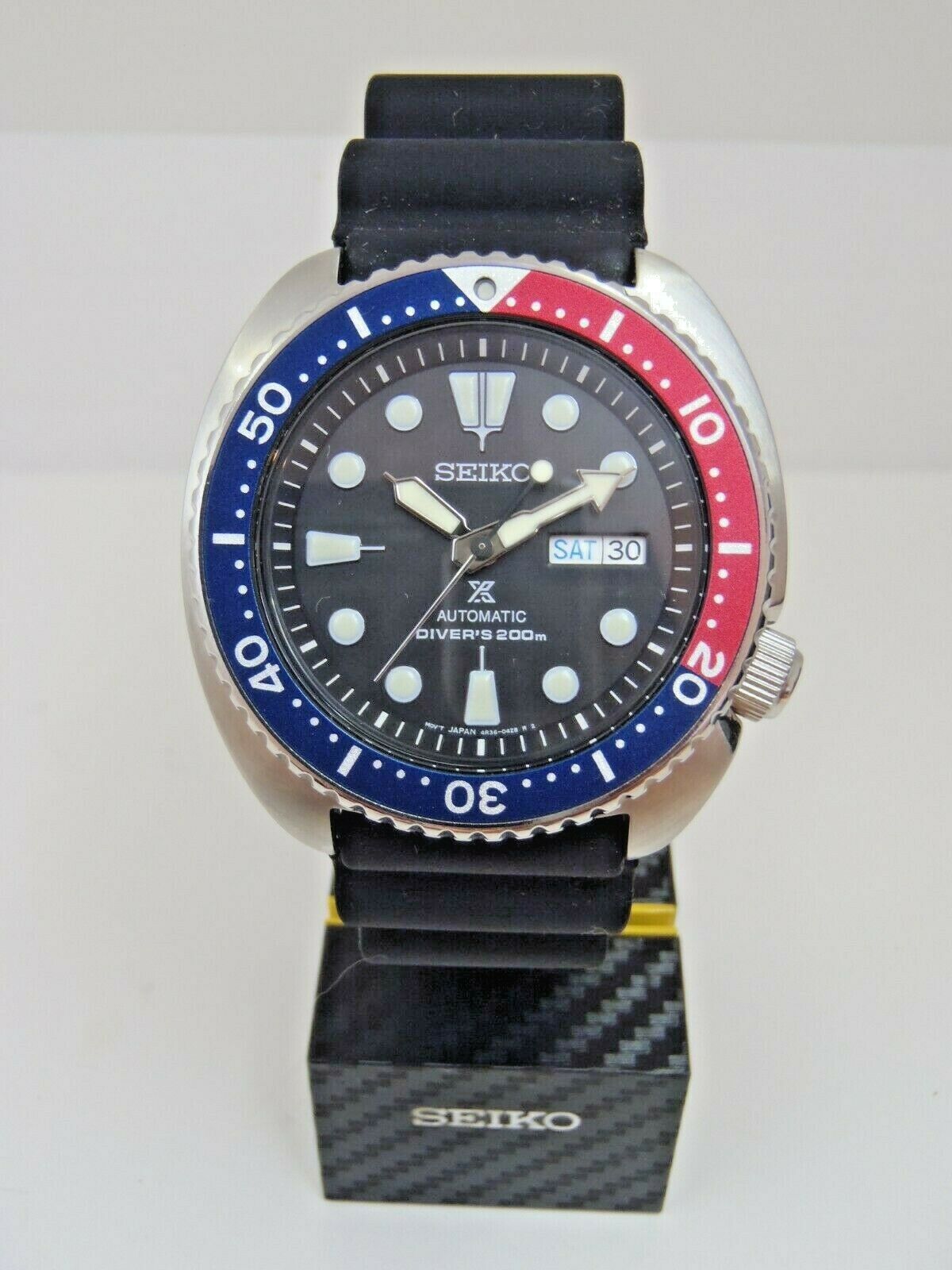 Seiko Prospex Automatic Diver Watch Black Dial Resin Strap SRP779 4R36 ...