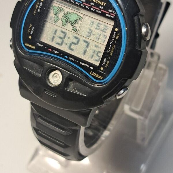 Vintage CASIO 815 TS-100 Thermo World Time Digital Watch | WatchCharts ...