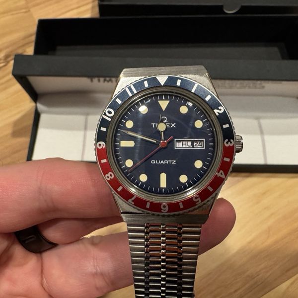 Timex Q Pepsi Watch Reissued with Fresh battery installed | WatchCharts ...
