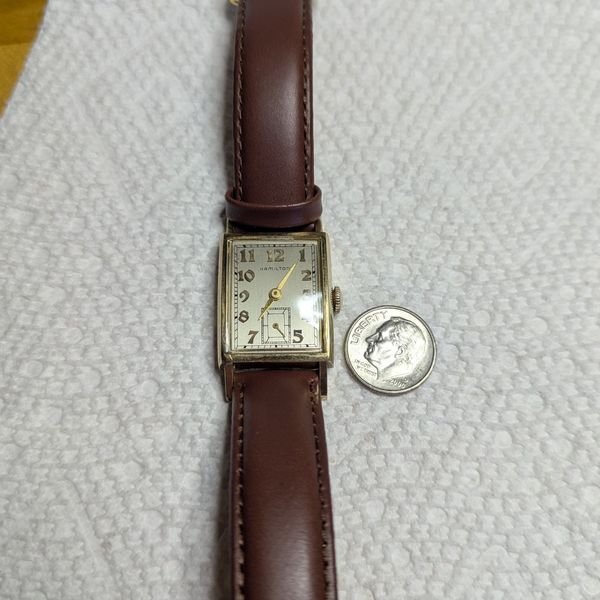 Vintage Hamilton Tank Style Watch 10 Karat Solid Gold | WatchCharts ...