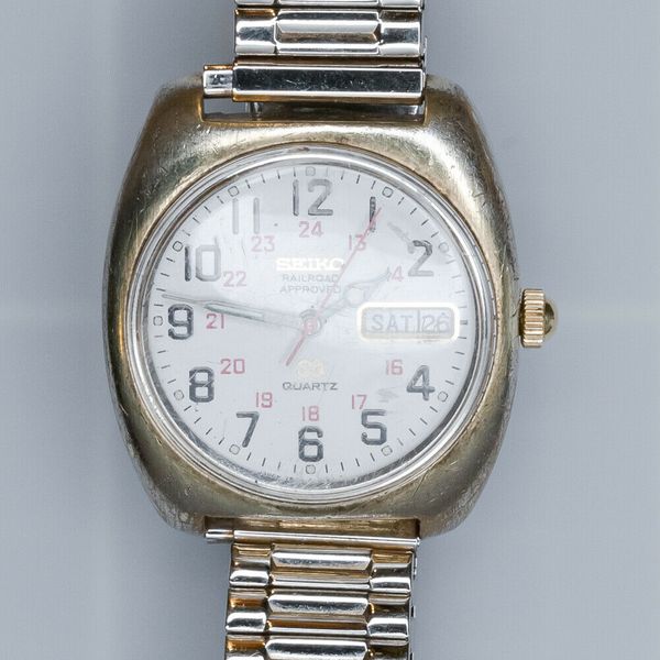 Men's Seiko Railroad Approved SQ Quartz Day/Date Watch 7546A | WatchCharts