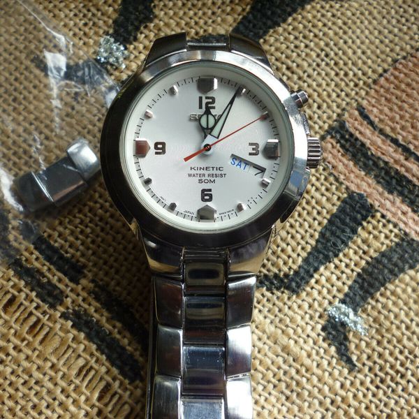A VERY RARE SEIKO KINETIC 5M43-0E40 FULLY WORKING BOXED WITH MANUAL ...