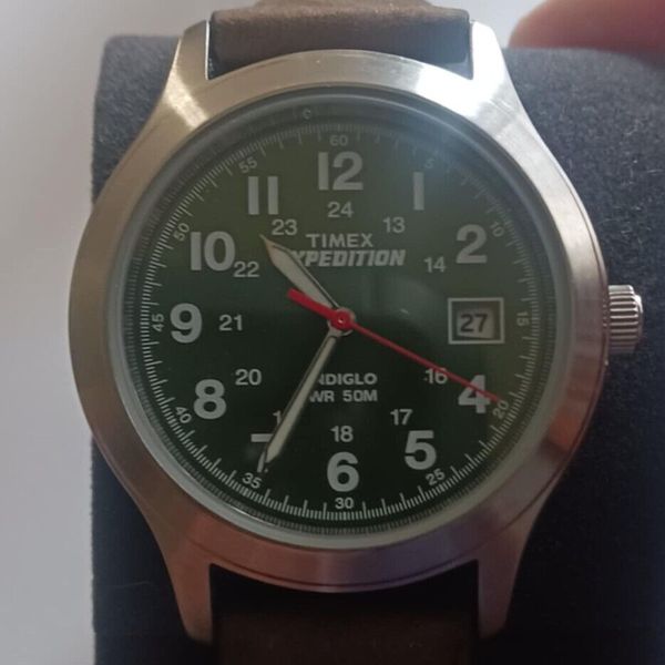 Men's Watch Timex Expedition Watch Indiglo wr 50m Brown Band | WatchCharts Marketplace