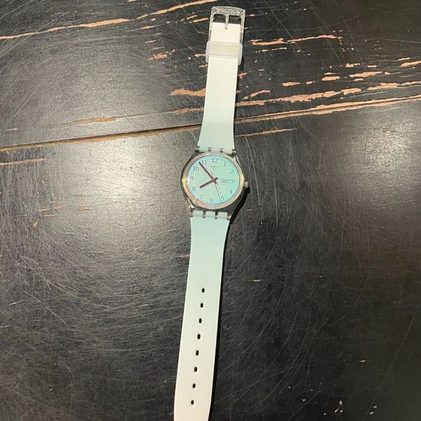 Swatch Ladies - Watch Light Powder Blue Translucent. Iridescent face ...