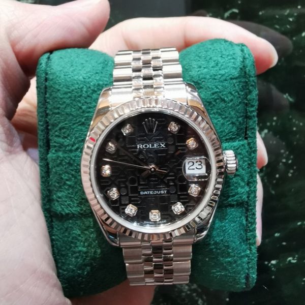 Rolex Datejust 31 black computer diamond dial Jubilee 178274 ...