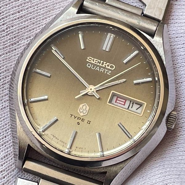 SEIKO TYPE II 0903-8110 men's quartz 36mm brown analog stainless steel ...