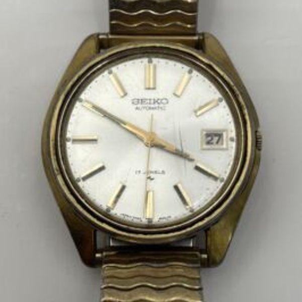 Vintage SEIKO 7005-8020 Automatic Men's Watch Date Works Gold Tone | WatchCharts Marketplace