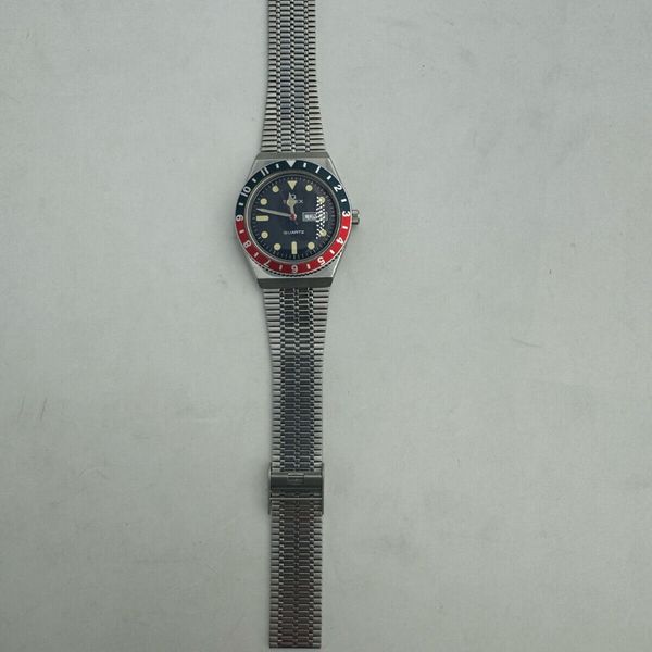 Timex Q Reissue 38mm Stainless Steel Bracelet Watch Blue/Red ...
