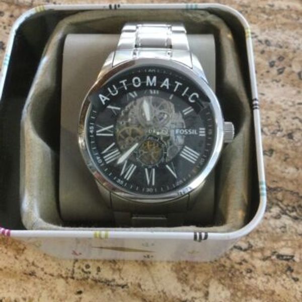 Fossil BQ2242 Men's Flynn Pilot Automatic Skeleton Dial Stainless Steel ...
